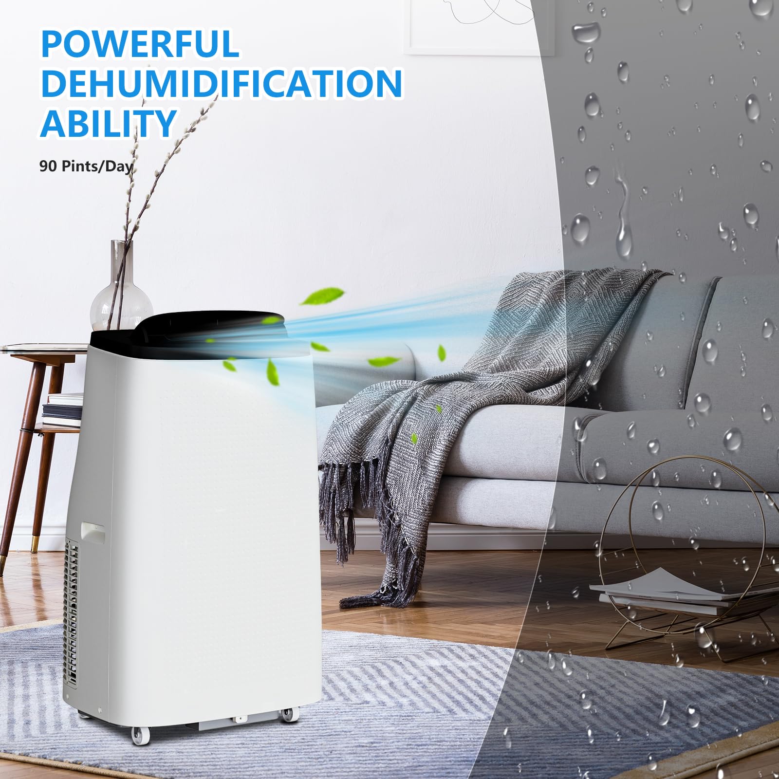 GAOMON Portable Air Conditioners, 14,000btus Portable AC for Room up to 700 Sq. Ft. with Remote Control, 24H Timer, 4-in-1 Air Conditioner with Cool, Fan and Dehumidifier