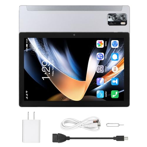 DAUERHAFT 5G WiFi Tablet 10.1 Inch FHD Tablet 8GB 256GB 4G Network 8MP 16MP 100-240V Dual Speakers for Android 13 for Business (US Plug)