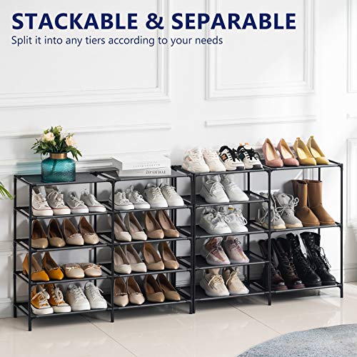 YOUDENOVA Shoe Rack, 9 Tier Boot Rack Storage for Closet Entryway, Large Shoe Shelf, Stackable Shoes Organizer for 32 Pairs(Black)