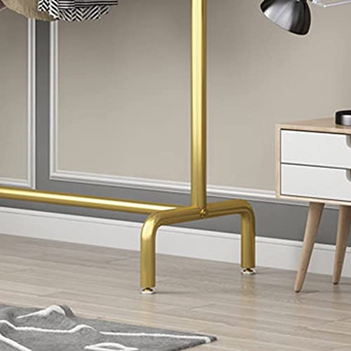 NEOCHY Clothing Display Racks, Iron Heavy-Duty Hangers, Open Bedroom, Balcony Drying Racks, Men's and Women's Display Racks, Saving Space/Golden/150X40X150Cm