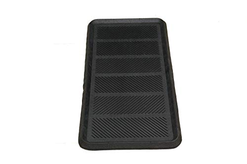 Indoor/Outdoor Hose-Wash Lines Design Non-Slip Rubber 16" x 32" Modern Entryway Mat for Entryway, Patio, Backyard, Garage, 16" x 32", Black
