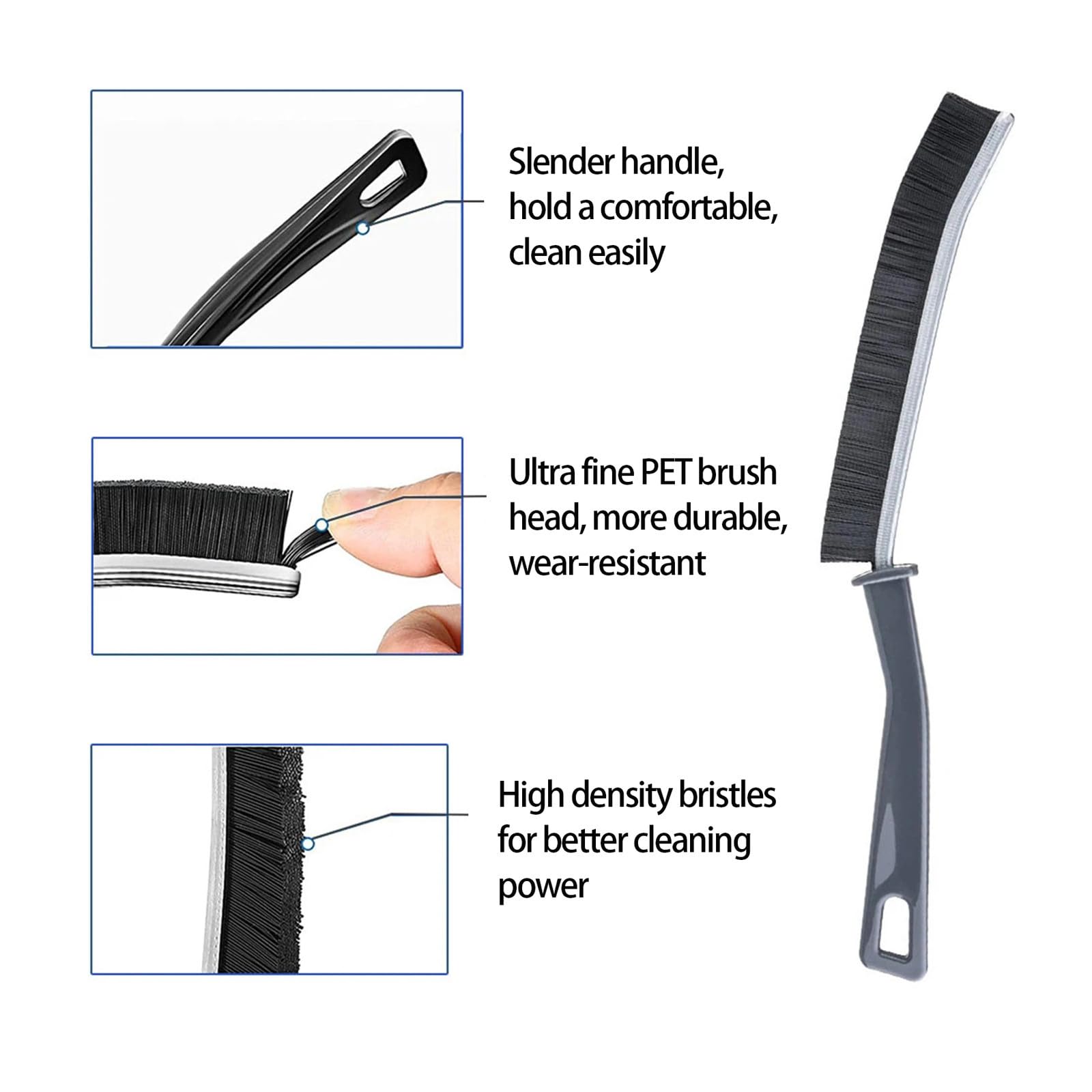 Gap Cleaning Brush, Hard-Bristled Crevice Cleaning Brush, Dead Corners Multifunctional Brushes, Bathroom Crevice Gaps Cleaning Brush, Groove Cleaning Brushes for Shutter Kitchen Bathtubs Tiles (3PCS)