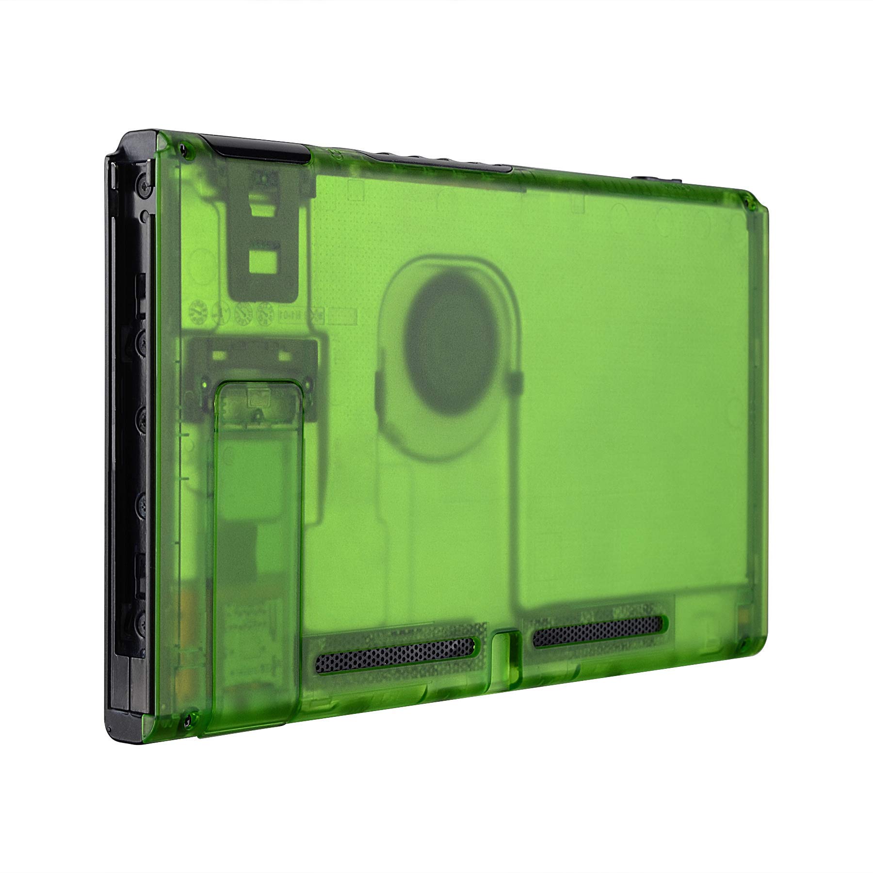 eXtremeRate Back Plate for Nintendo Switch Console, NS Joycon Housing Shell (D-Pad Version) with Full Set Buttons, DIY Replacement Shell for Nintendo Switch - Transparent Clear Green