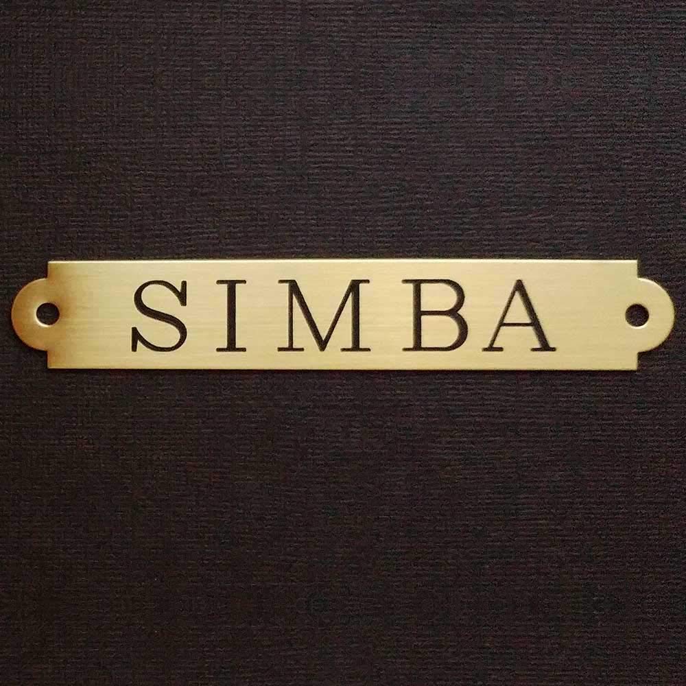 HALTER PLATE XLARGE THICK Notched Brass or Nickel Silver I.D. Plate .050" Thick Custom Engraved