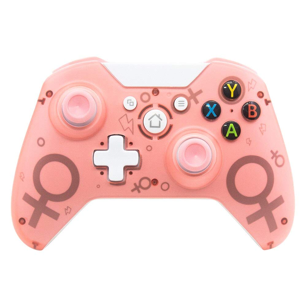 DRAGON SLAY N1 2.4GHz Wireless USB Game Controller for Xbox One, Xbox Series X, PS3, Windows PC, Dual Motor Vibration Gamepad (Pink)