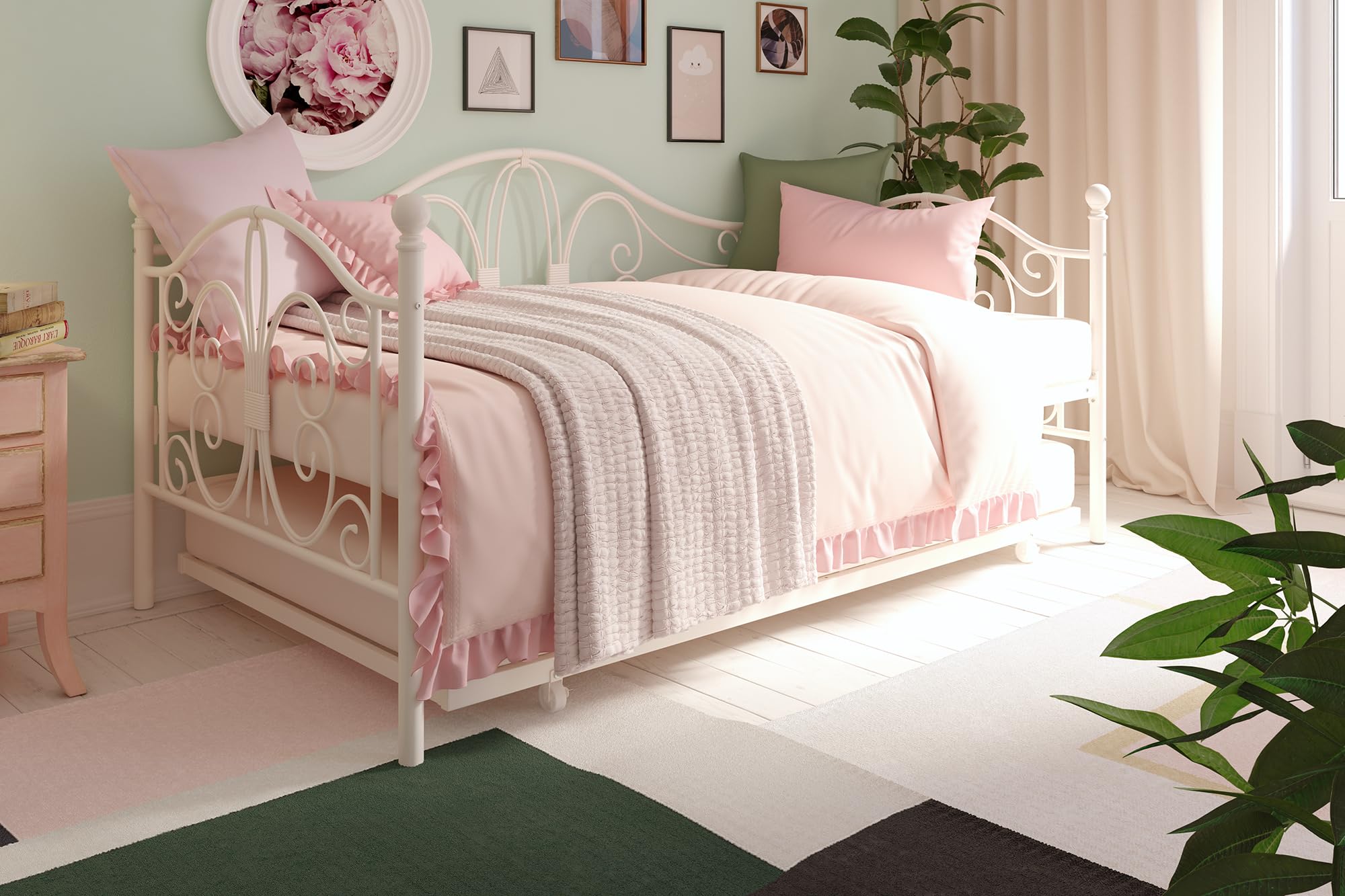 DHP Bombay Trundle Twin Metal Daybed, Bronze