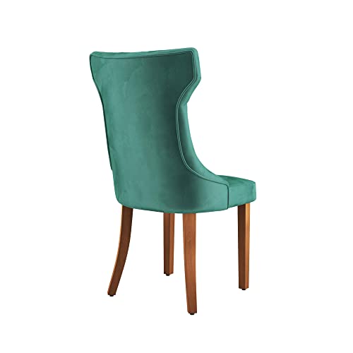 DHP Clairborne Dining Chair, Set of 2, Emerald Green Velvet
