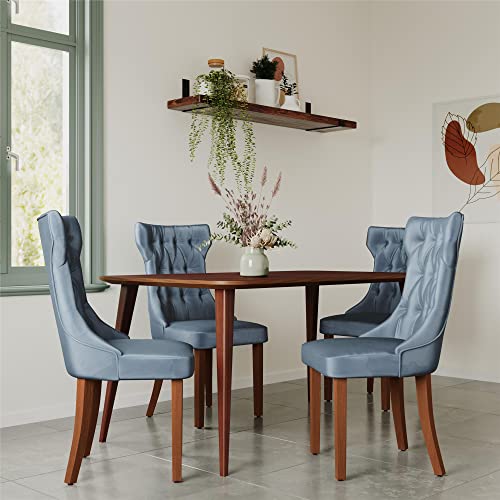 DHP Clairborne Dining Chair, Set of 2, Navy Velvet