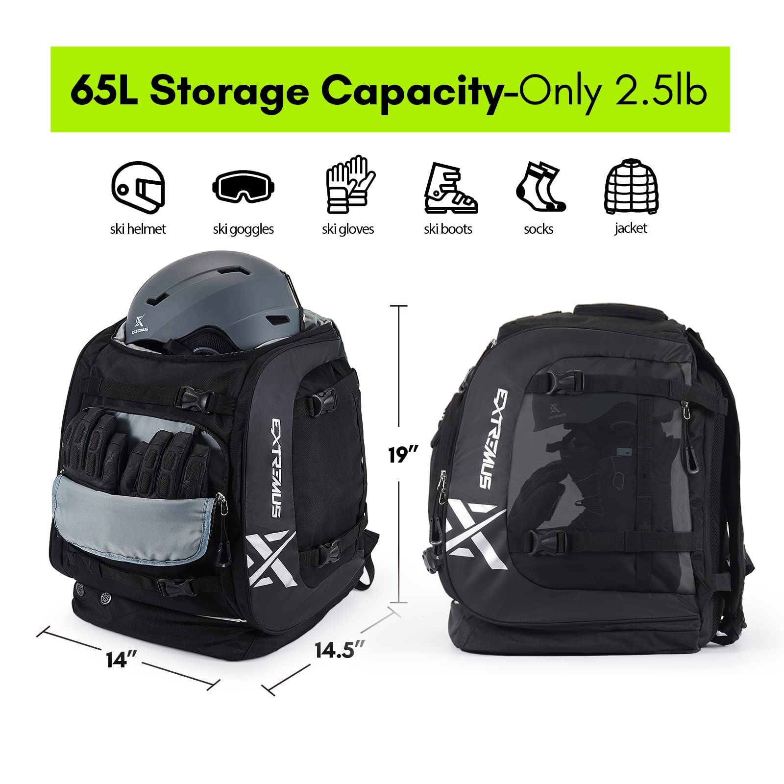 Extremus MilkRun Ski Goggles with Snow Bound Ski Boot Bag