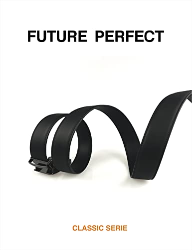Future Perfect Men's Belt, Genuine Leather Ratchet Reversible classic Slide Buckle for Jeans Dress, Adjustable Trim to Fit