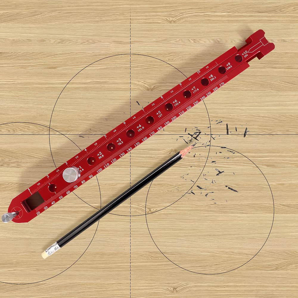 Heavy fog mountain Fixed-point Marking Gauge Woodworking Compass Scribe Metric/British Adjustable Drawing Circle Ruler Precision Drawing Supplies Measurement Tools