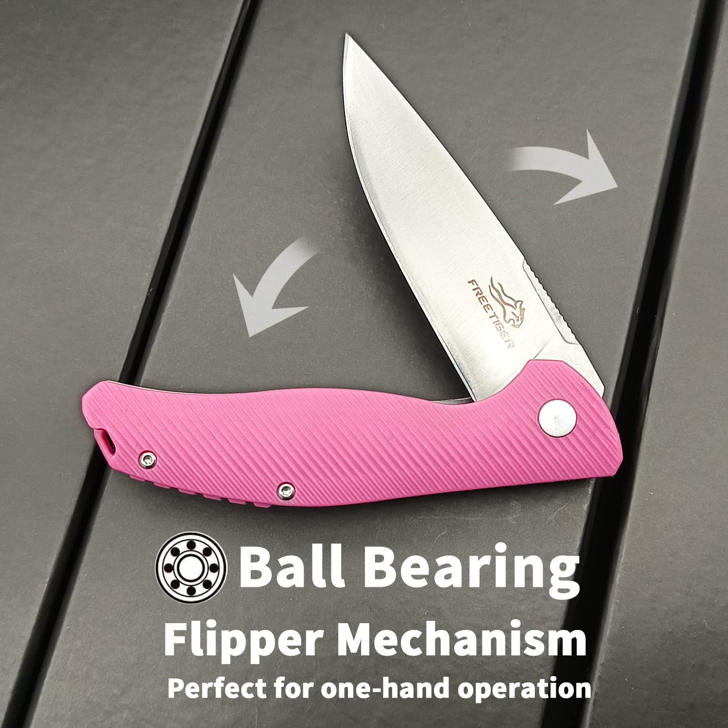 FreeTiger FT801 Folding Pocket Knife Sharp Sanding Stainless Steel Blade with Pocket Clip Camping Survival Tactical Outdoor Cheap Pocket Knife(Pink)