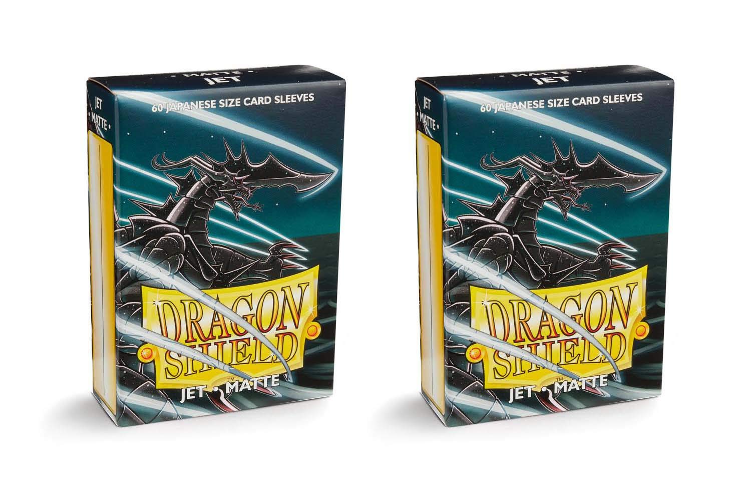 Dragon Shield Bundle: 2 Packs of 60 Count Japanese Size Mini Matte Card Sleeves - Matte Jet