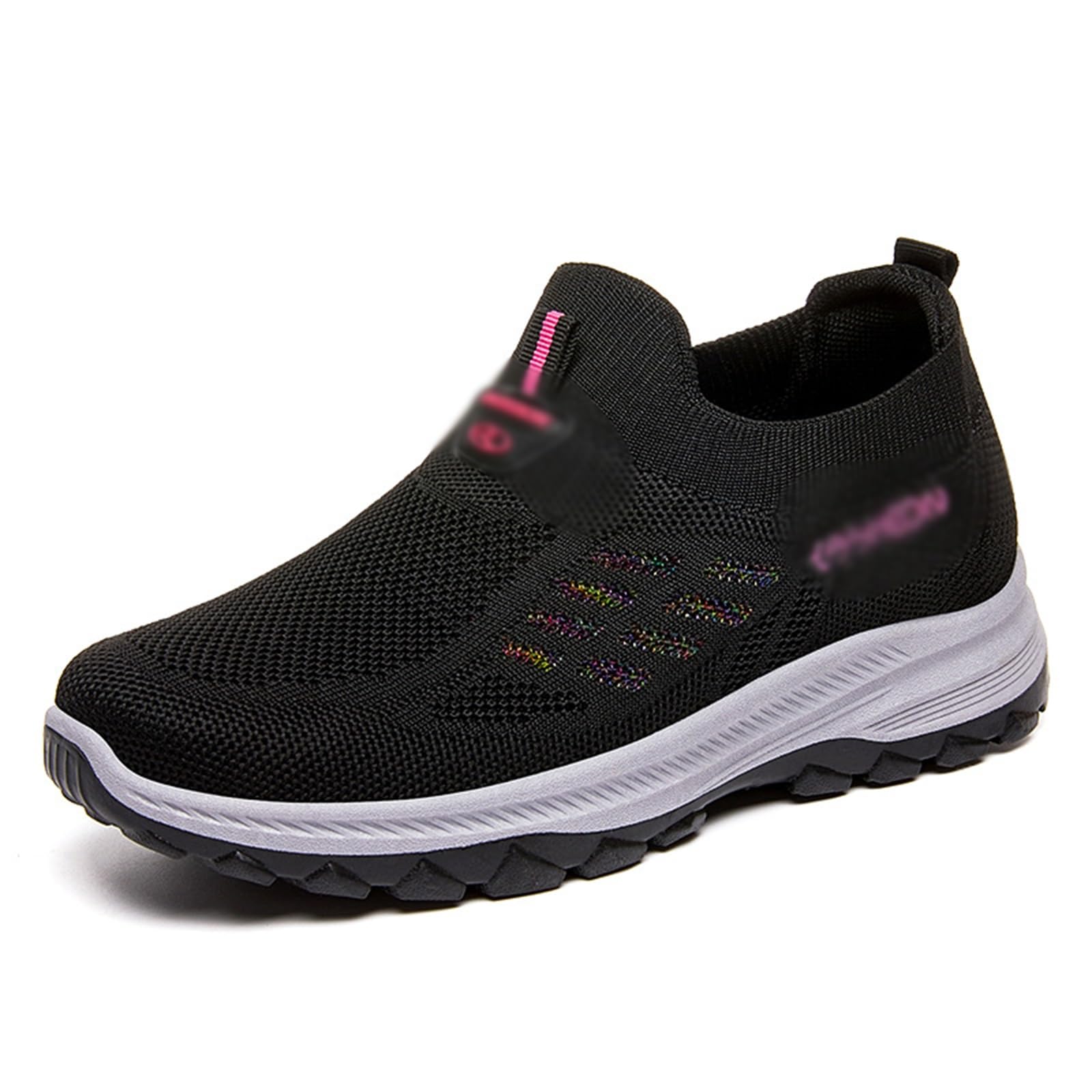 DHAEY Women's Orthopedic Sneakers Breathable with Arch Support Knit Casual ShoesFoot Heel Pain Relief Fashion Sneaker (Color : Black, Size : 6.5)