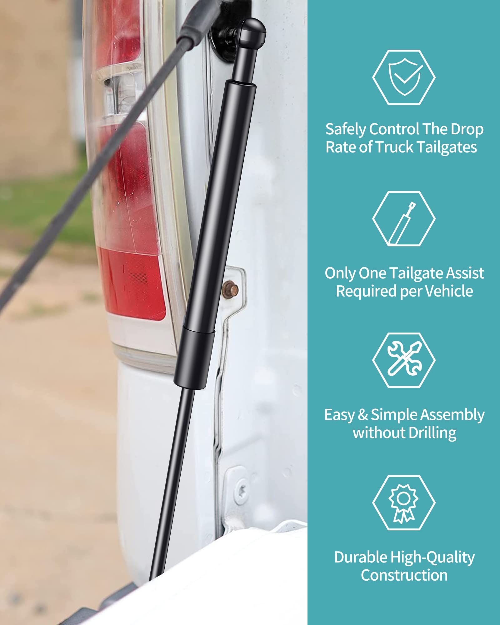 F150 Tailgate Shock Assist Accessories, Truck Tail Gate Lift Assist Tailgate Shock Strut Compatible with Ford F150 Mark LT 2004-2014 Classic Models Slow Drop Damping(04-14 F150)