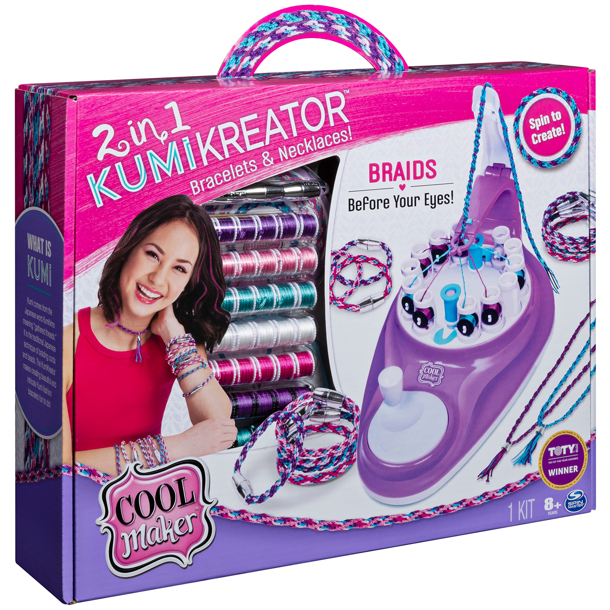 Cool Maker, 2-in-1 KumiKreator, Necklace and Friendship Bracelet Maker Activity Kit, for Ages 8 and Up