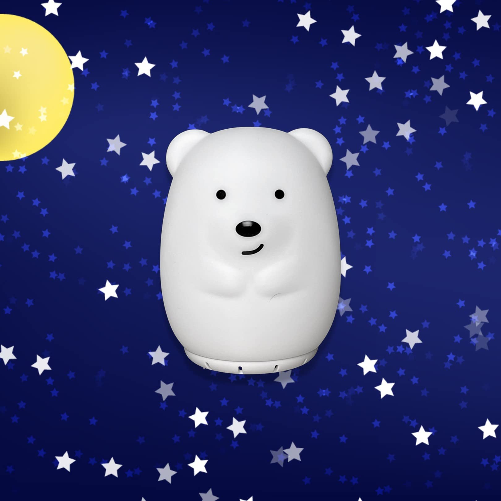 Glowing Night Light with Bluetooth Speaker - Bear, Nursery Night Light, Silicone Nursery Light for Baby and Toddler