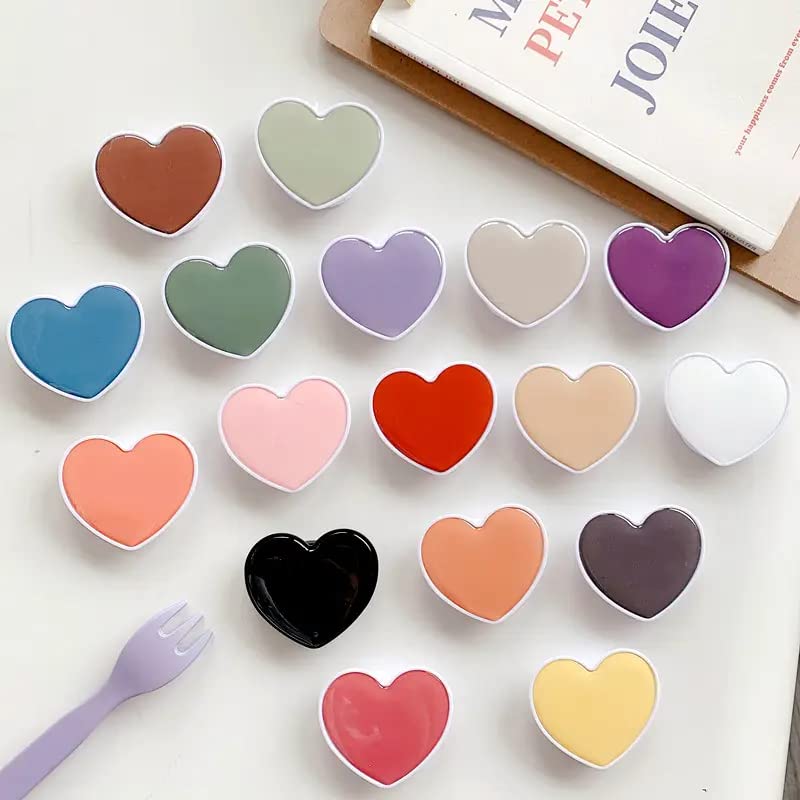 DALSTONE Cute Solid Color Heart Shape Collapsible Expandable Multi Functional Mobile Phone Grip & Kicktand (Pink)