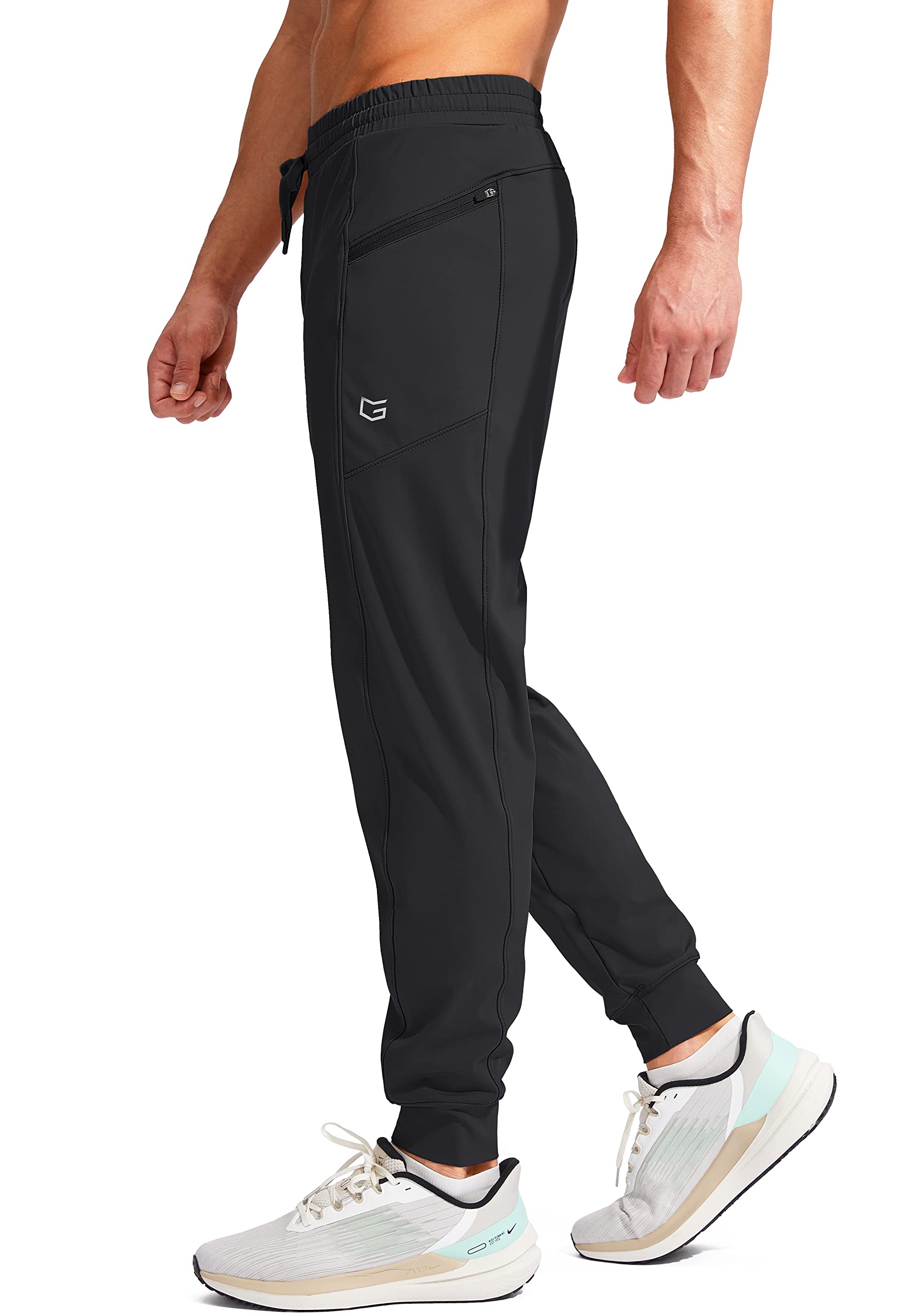 G Gradual Men's Joggers Pants with Zipper Pockets Stretch Athletic Sweatpants for Men Workout Jogging Running(Slate Blue, Small)