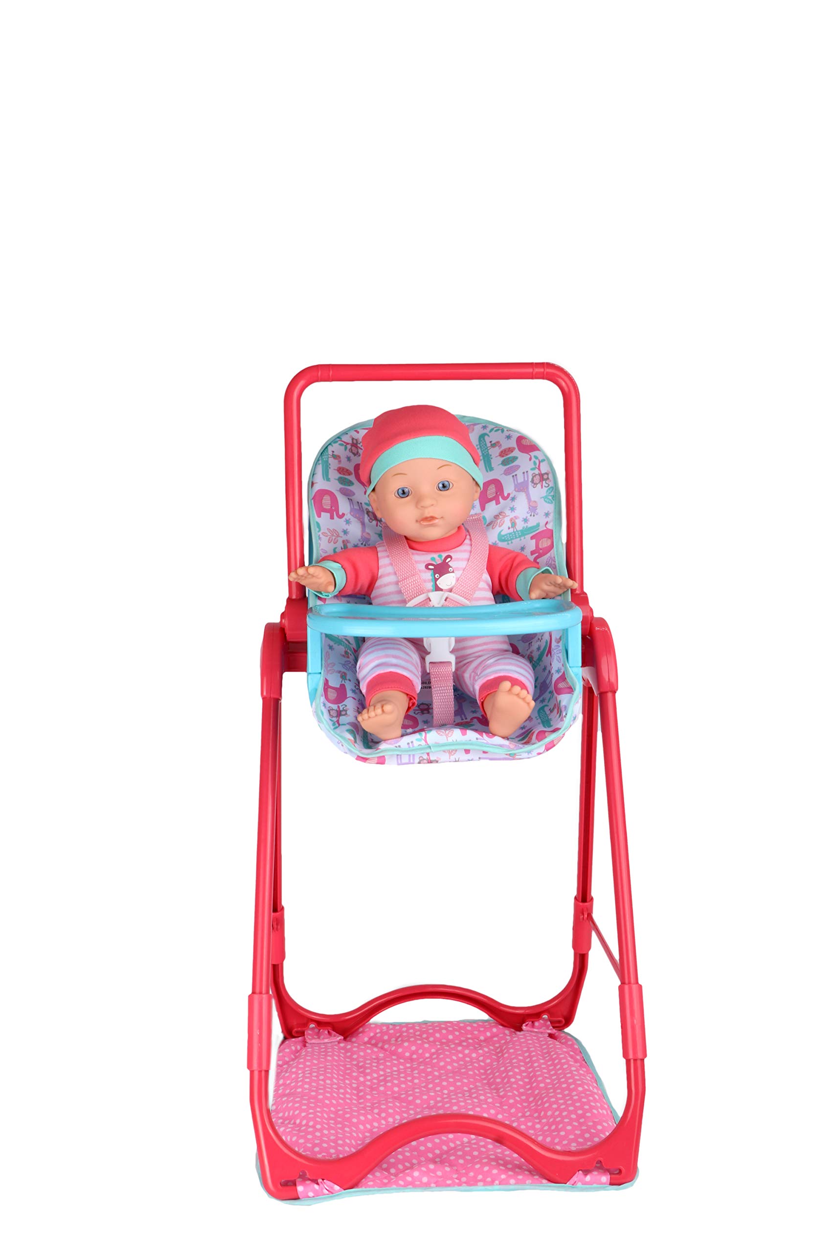 Dream Collection, Baby Doll 4-in-1 High Chair Play Set - Lifelike Baby Doll and Accessories for Realistic Pretend Play, Posable Soft Toy - 12β