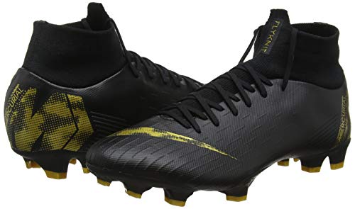 NIKE Men's Footbal Shoes, Black Black MTLC Vivid Gold 077, 9.5