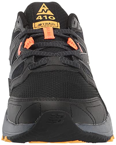 New Balance Men's 410 V7 Running Shoe, Black/Grey/Orange, 7.5