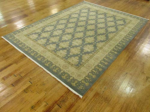 Unique Loom Edinburgh Collection Area Rug-Zinnia, 9 ft x 12 ft, Blue/Beige