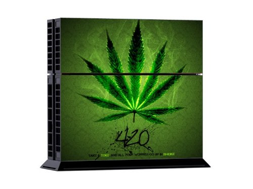 Vinyl Decal Skin Cover/Stickers Wrap for Ps4 Console+2 Controllers-Weeds