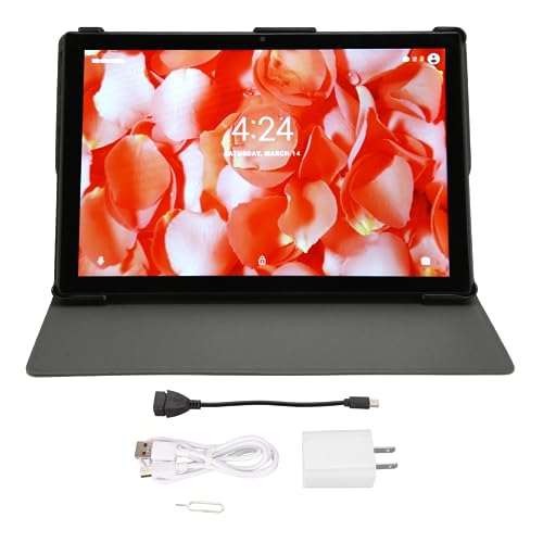DAUZ 10.1 Inch Tablet, 8GB RAM 256GB ROM Multifunction 100‑240V 4G Network 10.1 Inch Tablet PC 16MP Rear Camera for Work for Entertainment (US Plug)