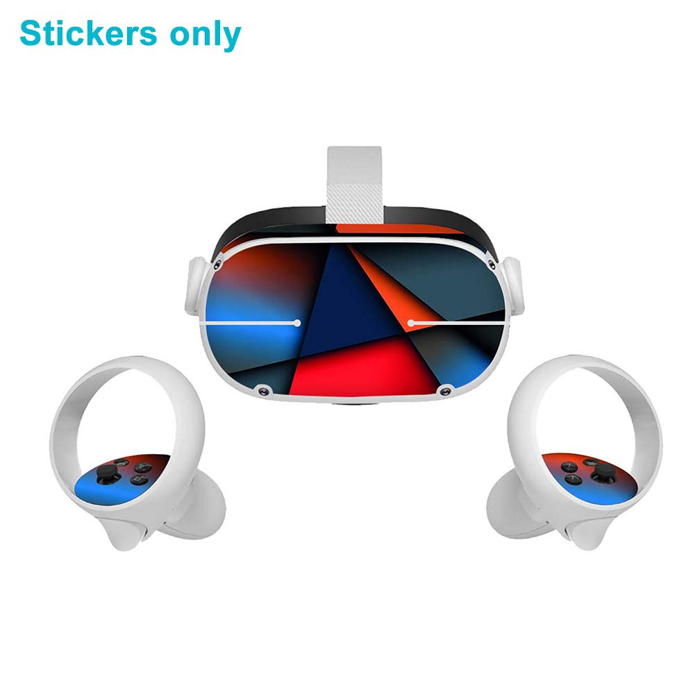Cool VR Headset Skin Sticker for Oculus Quest 2 Accessories, Controller Grip Sticker, Multifunction Sweatproof Protective Sticker