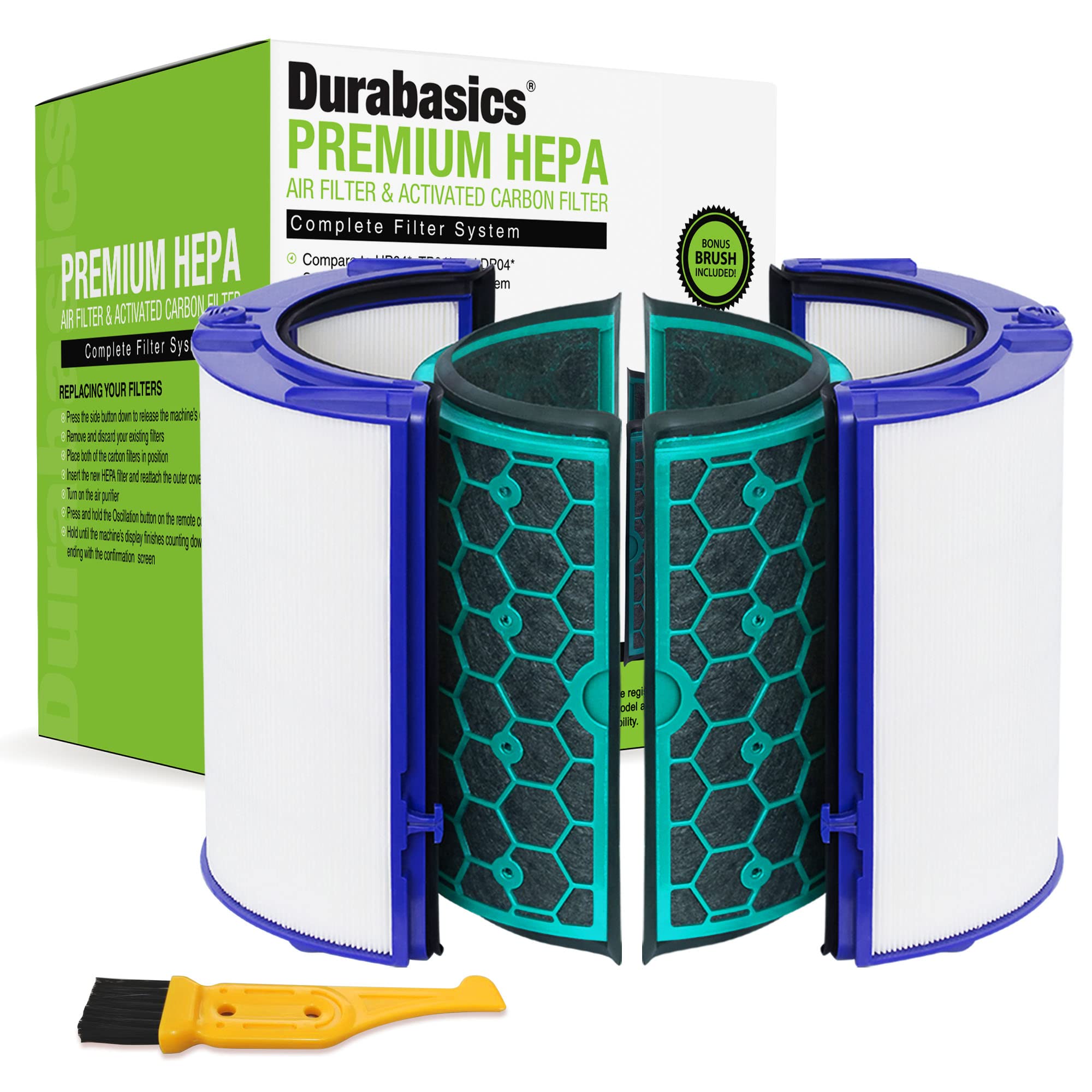 Durabasics HEPA Filter Replacement for Dyson HP04,TP04, DP04, DP05, TP05, TP4A Air Purifier, Easy to Install HEPA + Carbon Filter to Improve Indoor Air Quality