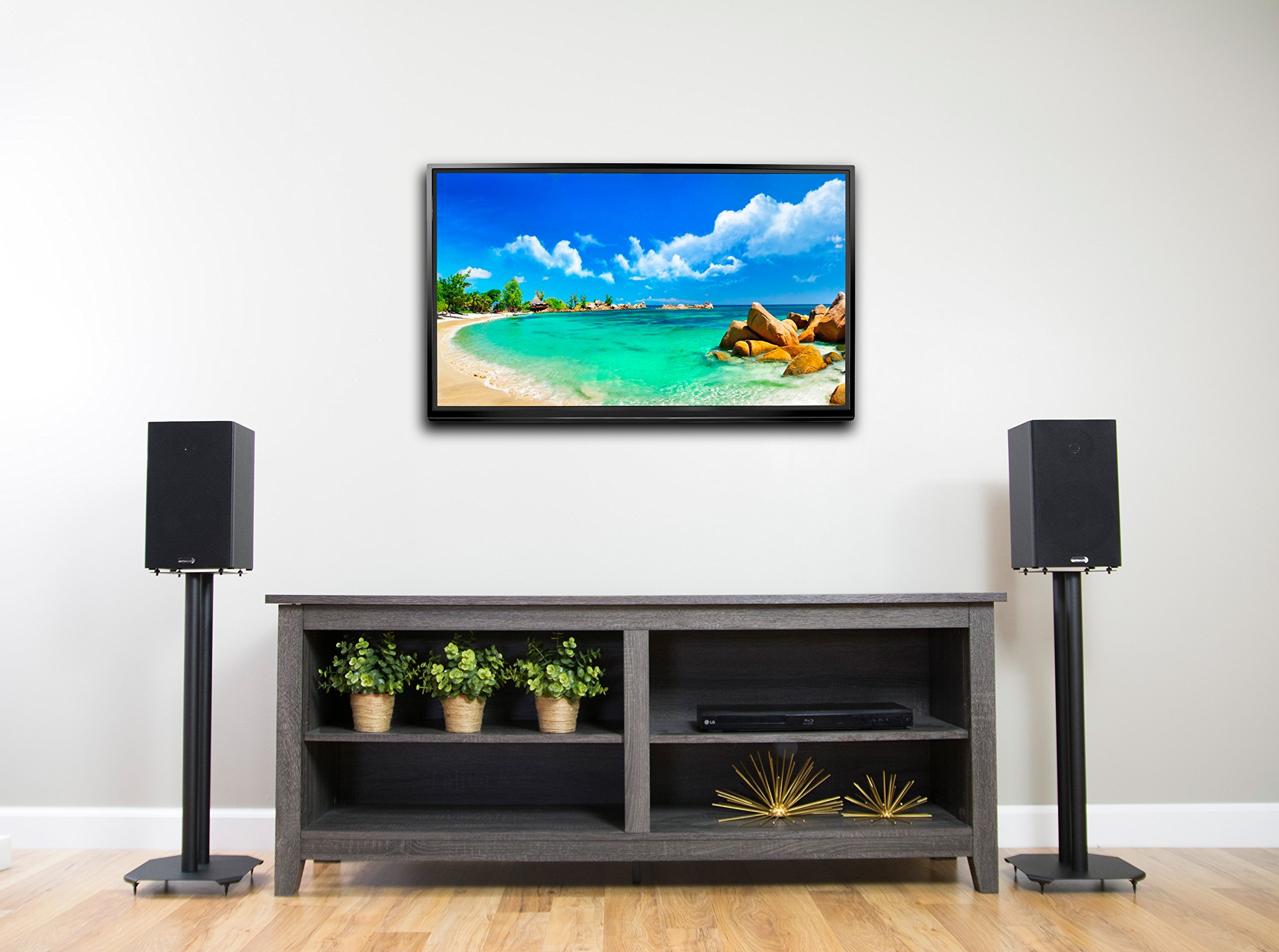 VIVO Premium Universal 25 inch Floor Speaker Stands for Surround Sound and Book Shelf Speakers, 2 Stands Included, STAND-SP03B…