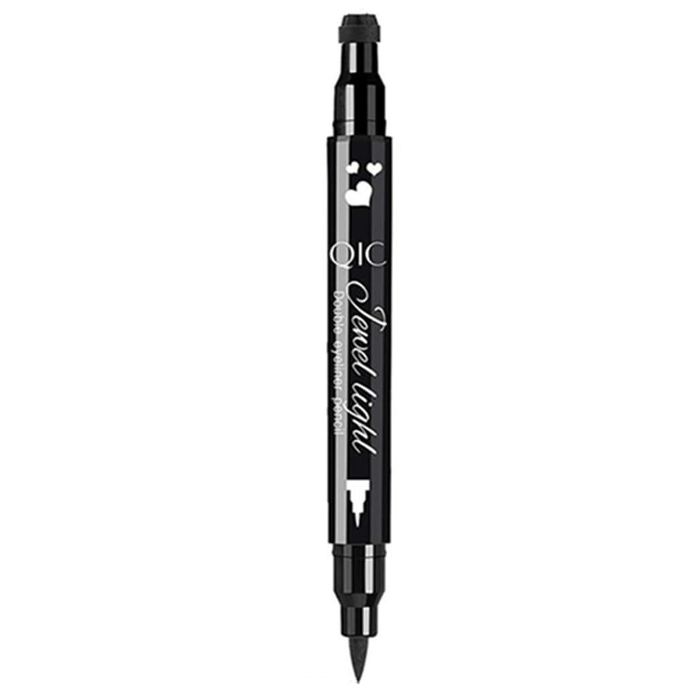 Go Ho Liquid Eyeliner Stamp,Heart Stamp Eyeliner Makeup on Valentine's Day,Double-Side Seal Waterproof Black Eyeliner Pen,Long-lasting Smudge-proof Eyeliner Pencil,Dark Black,1 PC
