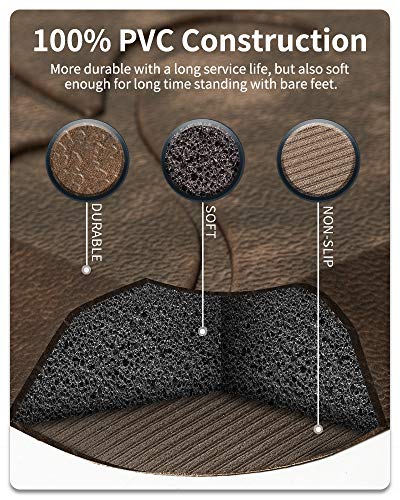 Floral Kitchen Floor Mats Cushioned Anti Fatigue for House 1/2 Inch Thick Non-Slip Kitchen Rugs and Mats Foam Standing Mat in Front of Sink, Office