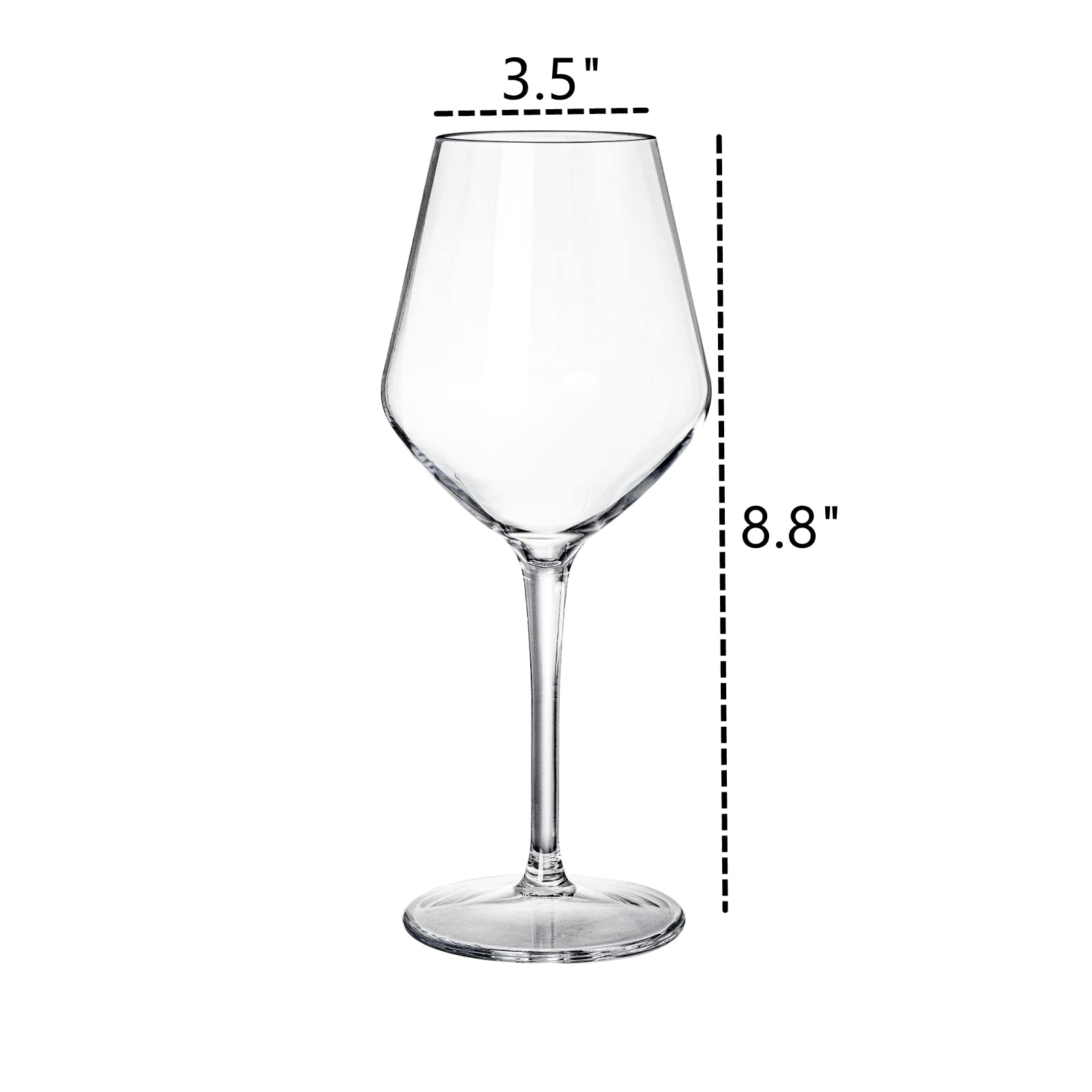 Dicunoy 4 Pack Unbreakable Stemmed Wine Glasses, 15 oz Tritan Outdoor Wine Glasses, Hard Plastic Goblets Glassware, Reusable, BPA-Free, Classic Wine Cups for Patio, Poolside, Camping