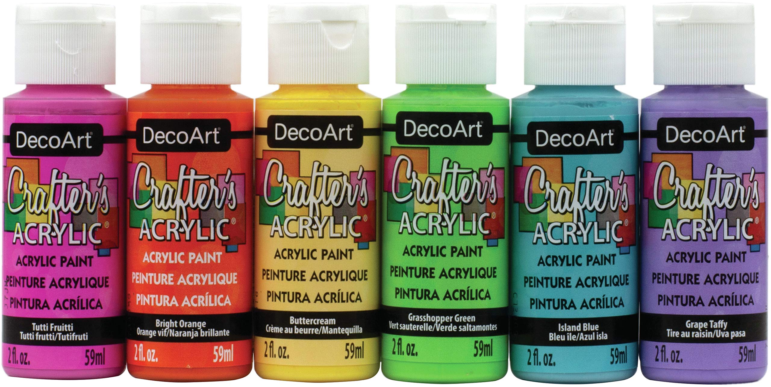 DecoArt DASK279 Crafter's Acrylics Home Décor Brights Sample Pack