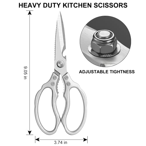 NileHome Kitchen Scissors, Scissors All Purpose, Scissors Heavy Duty for Kitchen Food Scissors, Non-Slip Stainless Steel Sharp Meat Scissors for Kitchen Sheers Cooking Scissors