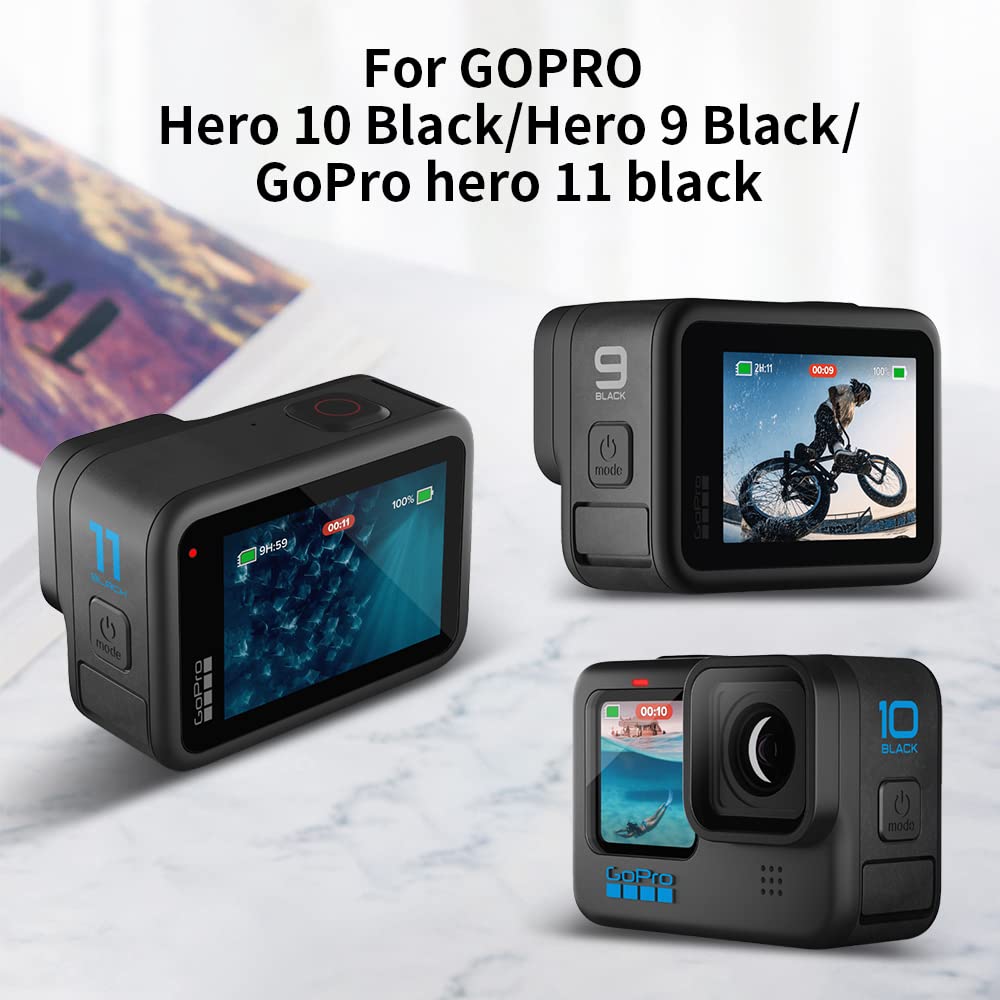 Eeyrnduy Rechargeable Battery Replacement for Gopro Hero 9/Hero 10/Hero 11 Black Camera 3-Pack Batteries and 3-Channel USB Charger Combo