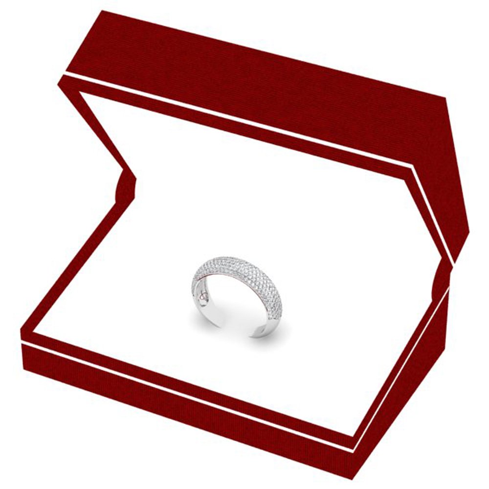 Dazzlingrock Collection 0.90 Carat (ctw) 18k Round Diamond Wedding Band for Women Ring, White Gold, Size 7