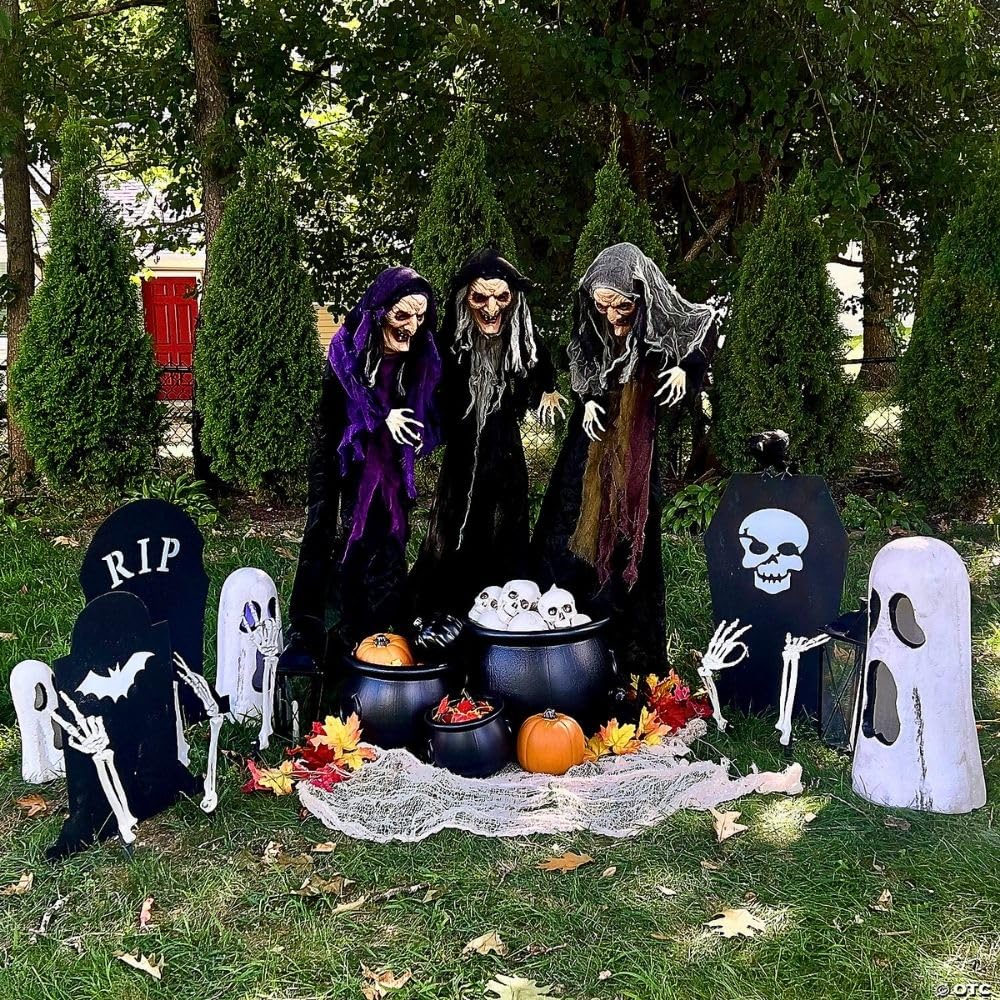 Fun Express 3 Pieces 20" Skeleton Hand Groundbreaker Halloween Decorations, Fun Hand Signal Designs, Halloween Yard Decor