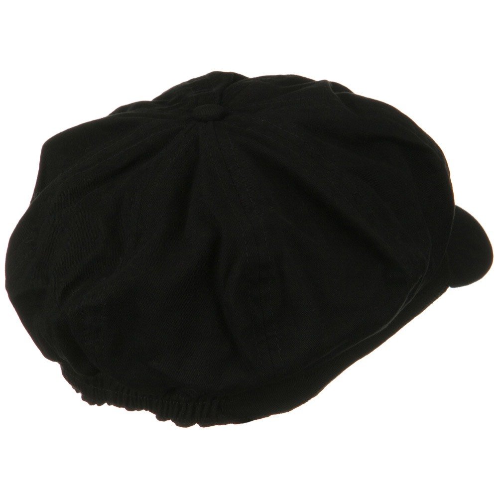 e4Hats.com Cotton Elastic Big Size Newsboy Cap - Black XL-2XL