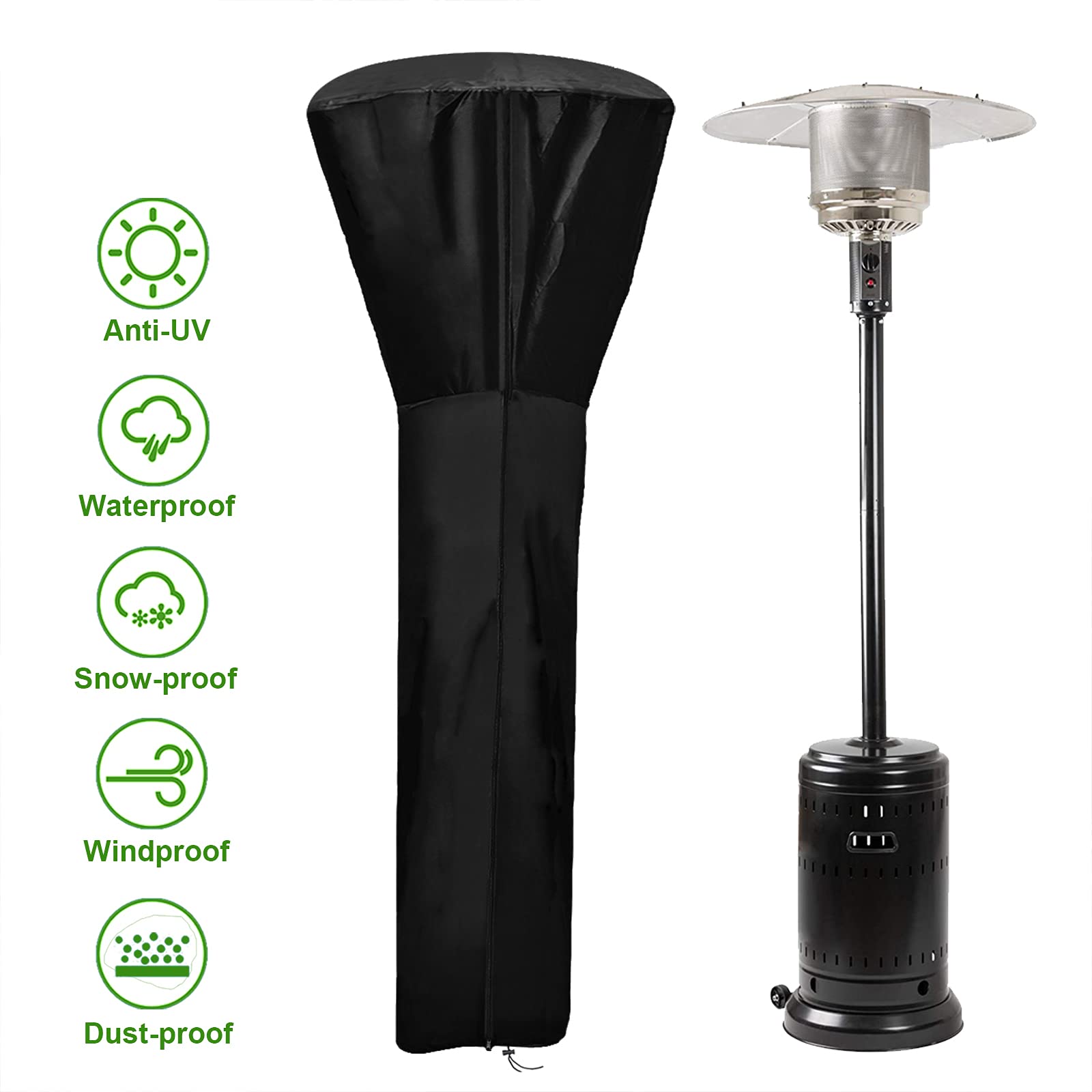 INMUA Patio Heater Cover, Outdoor Heater Cover, Cover for Patio Outdoor Heater, Waterproof,Anti-UV, Windproof (34"x19"x87")