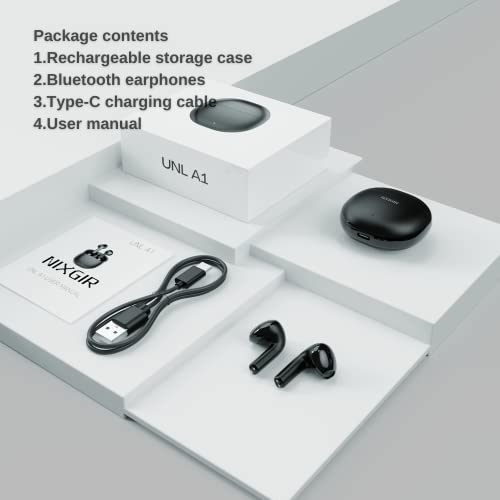 NIXGIR UNL A1 True Wireless Earbuds, Bluetooth 5.3 Headphones with ENC Microphone, HiFi Stereo Sound, 18H Playtime, IPX4 Waterproof