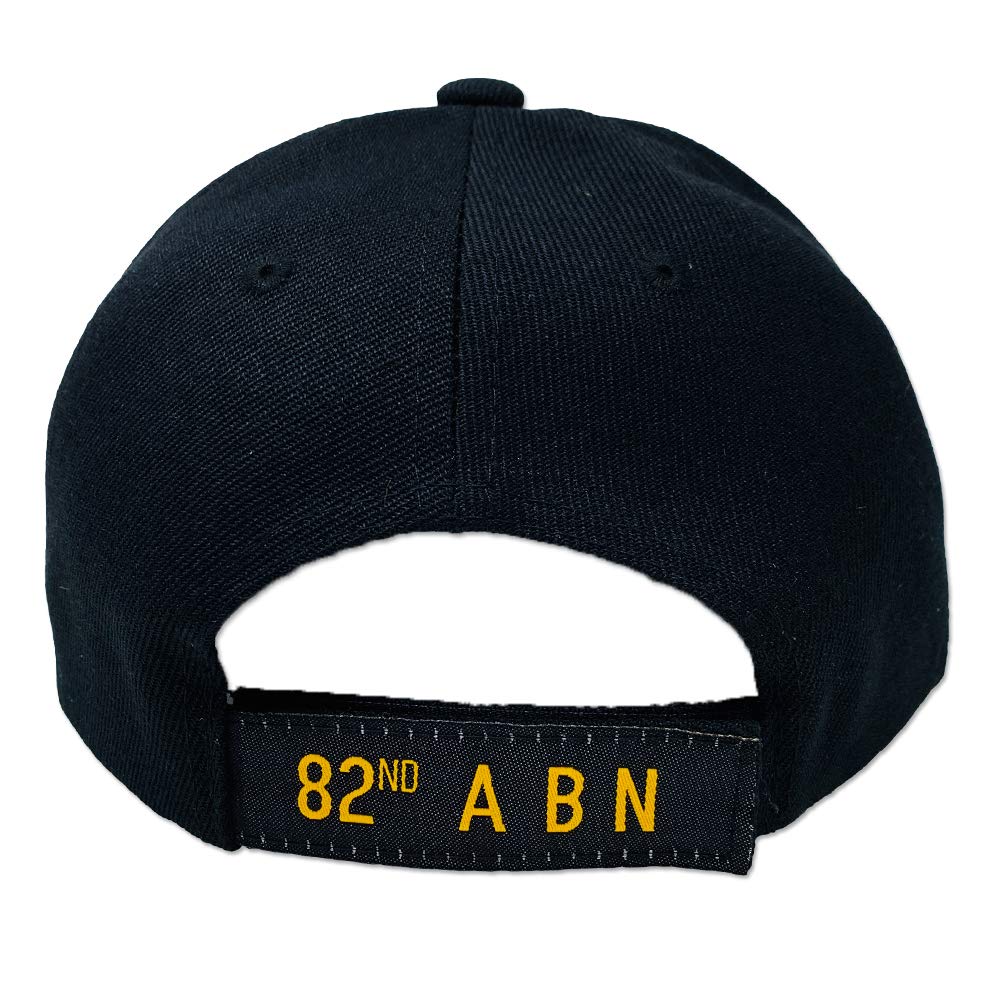 DANKONG Acrylic Military Hat - US Warriors Official Licensed Army Hat 3D Embroidered with Size Adjustable Hoop and Loop Closure for Men and Women - 82nd Airborne Division - Black
