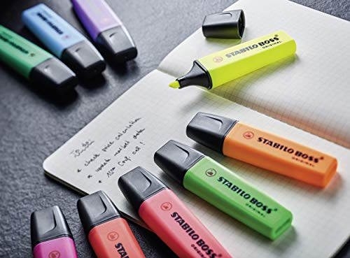 STABILO BOSS Original Fluorescent and Pastel Highlighters β Deskset of 15 Assorted Colours
