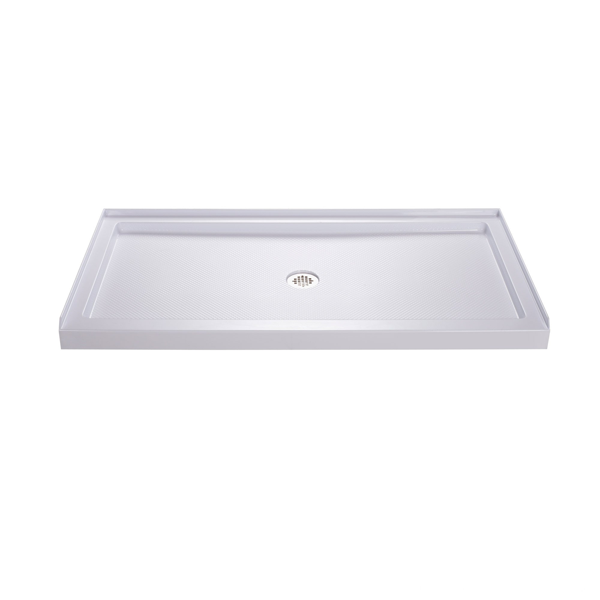 DreamLine SlimLine 36 in. D x 54 in. W x 2 3/4 in. H Center Drain Single Threshold Shower Base in White, DLT-1136540