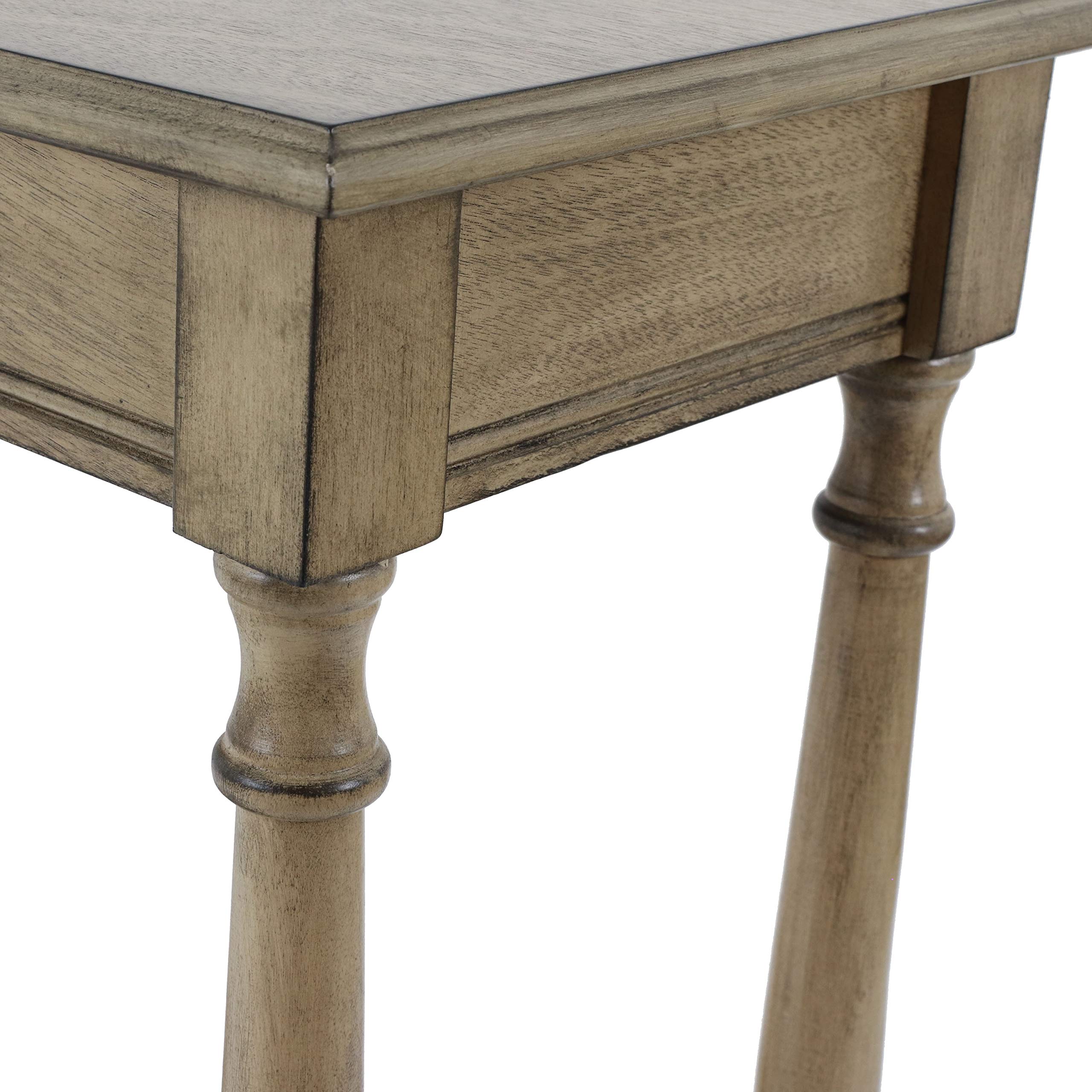 Decor Therapy Simplify Wood Storage Shelf Console Table, 11.8 in x 28.25 in x 28.25 in, Sahara