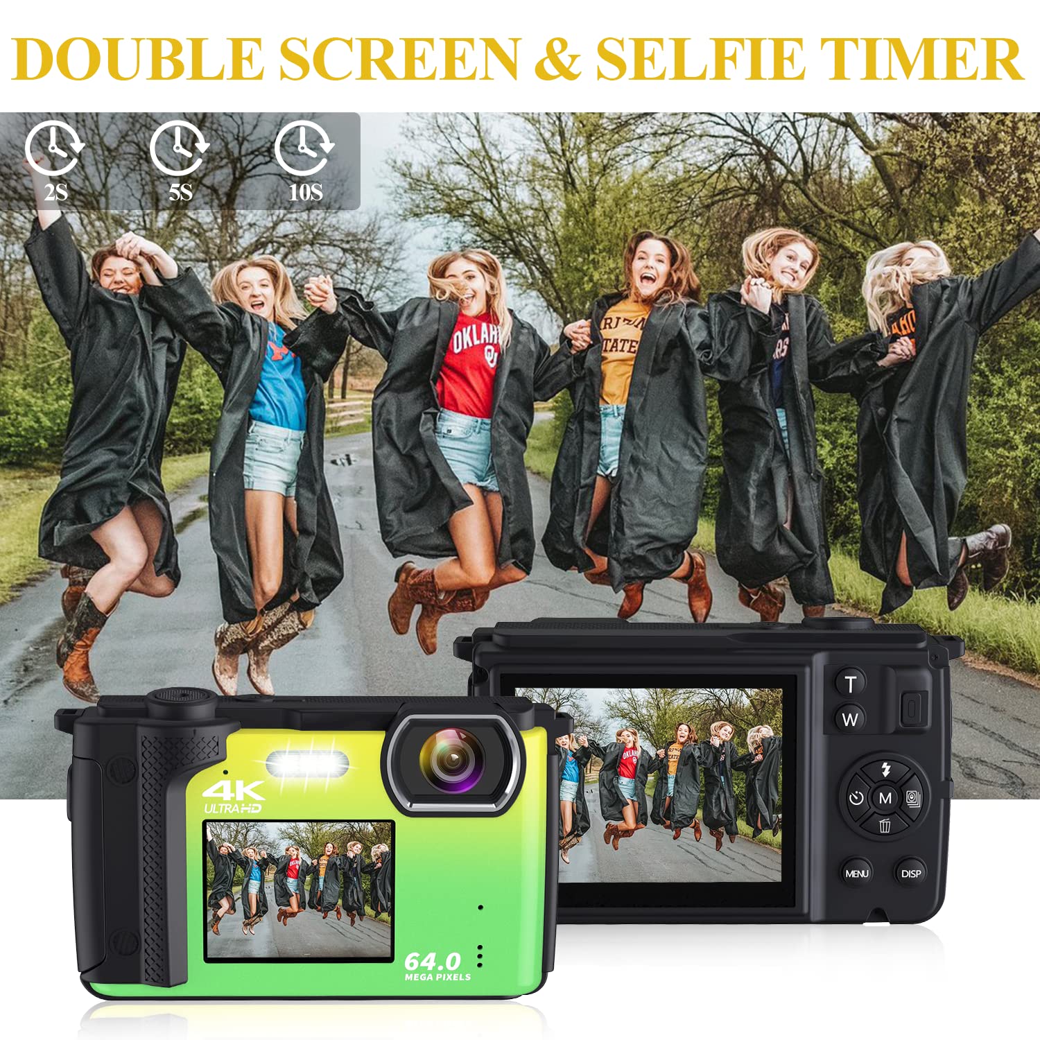 Digital Camera, 1080P Video Camera for Photography and YouTube, 44mp 16x Digital Zoom Camera, Including 32GB SD Card and 2 Batteries