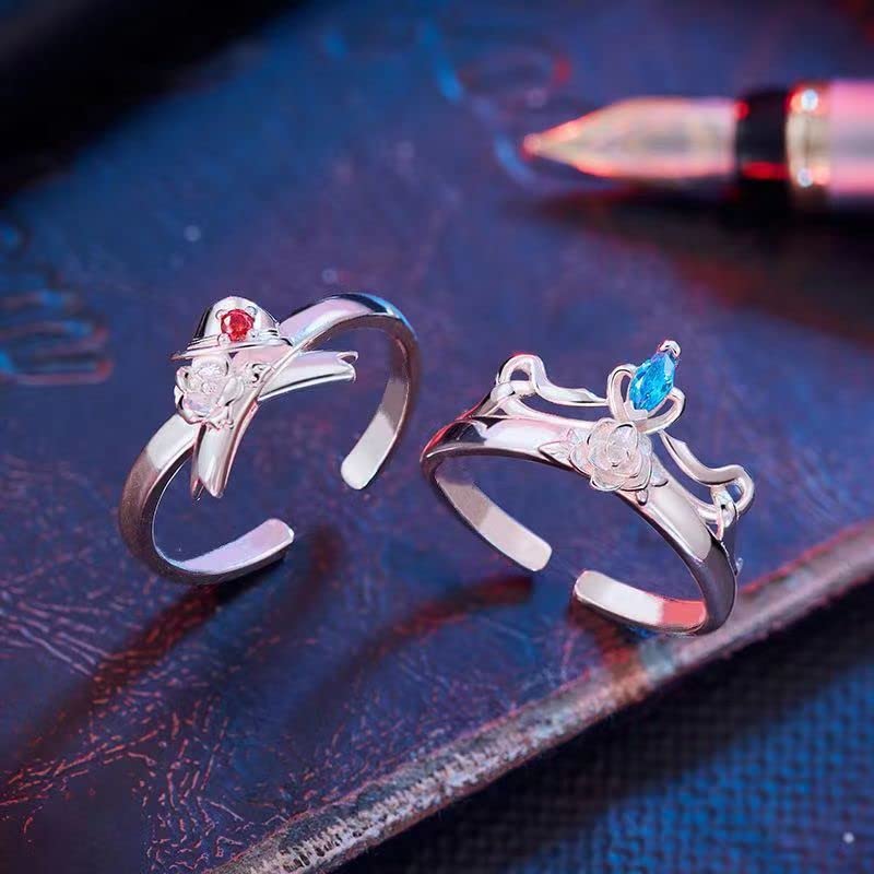 Ealipoi Bungo Stray Dogs Rings Couple Cosplay Nakajima Atsushi Ring Finger Accessories 2PCS/4PCS (multi)