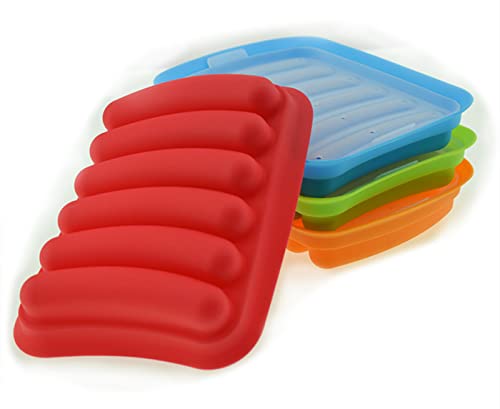 YYYFEI Hot Dog Silicone Mold,6 Cavity Hot Dog Silicone Mold,Sausage Mold for DIY Homemade Hot Dogs,Bread, Candy, Chocolate and Cake,4pcs